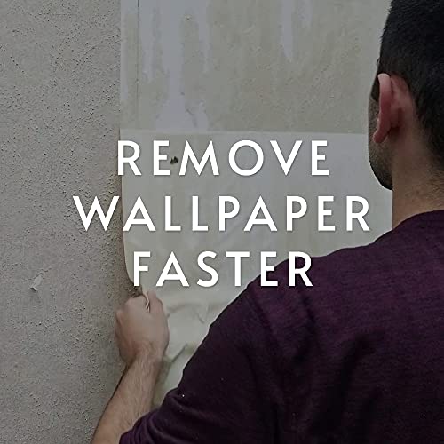 ROMAN’s Wallpaper and Paste Removal Kit - Concentrate (32 oz), Perforating Scoring Tool, and Angled Scraper for Home Improvement - Yields 5 Gallons of Remover (1500 sq. ft Coverage)