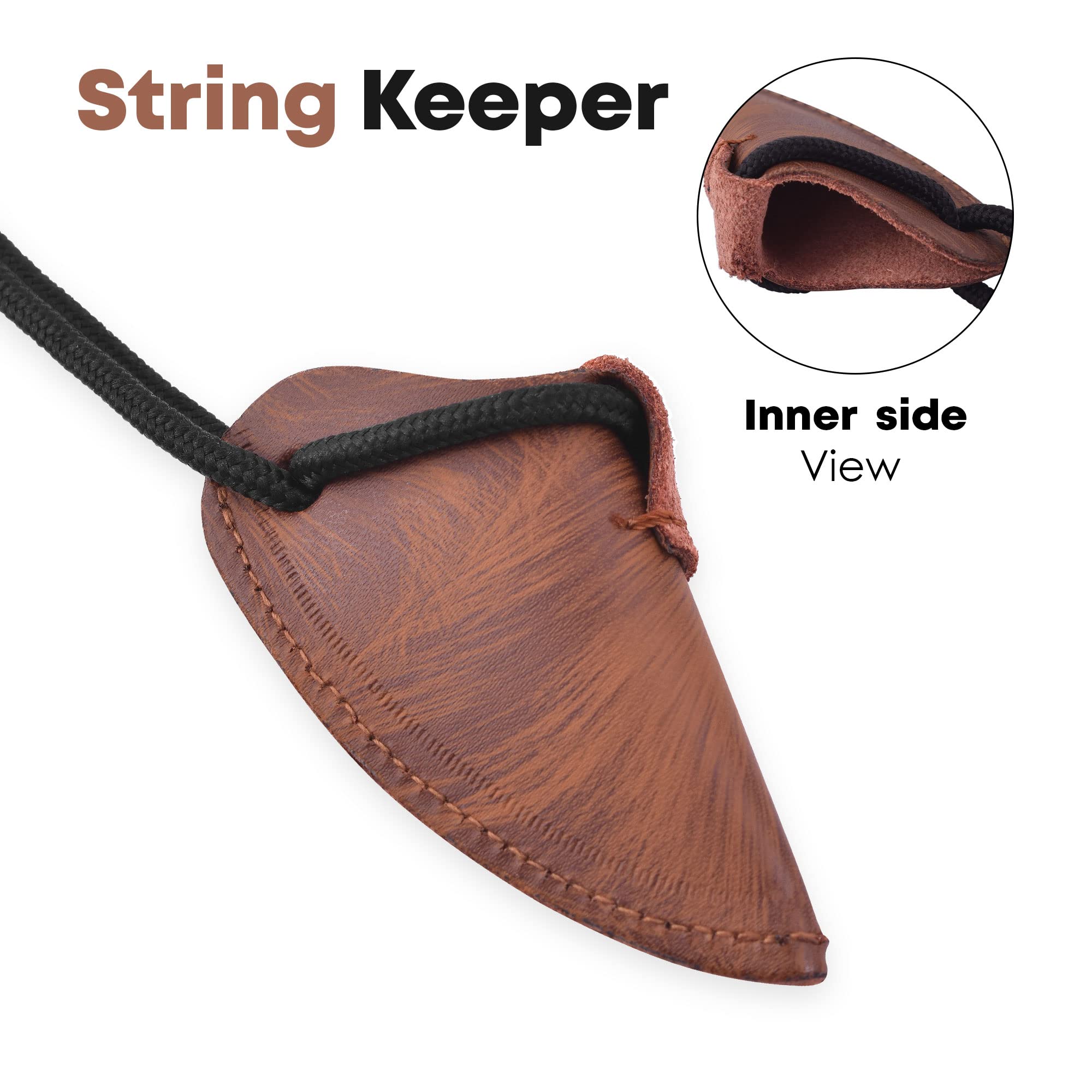 TURO SPORTS Leather Recurve Bow Stringers- Traditional Bow String Long Archery Tools Rope for Professionals Trainers and Beginners