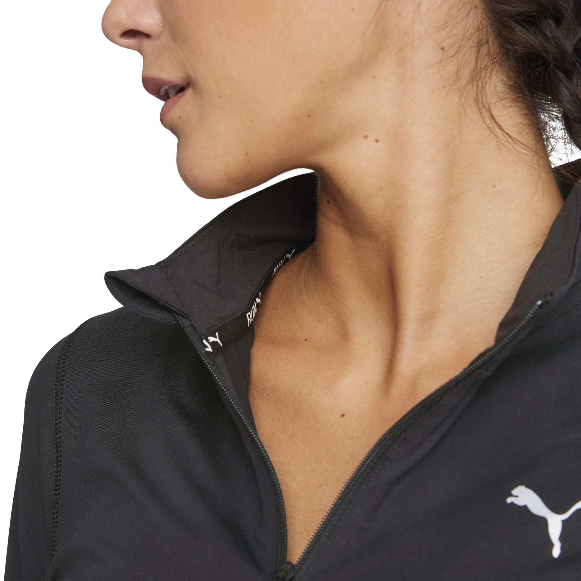 PUMA Women's Run Favorite 1/4 Zip, Black, Medium