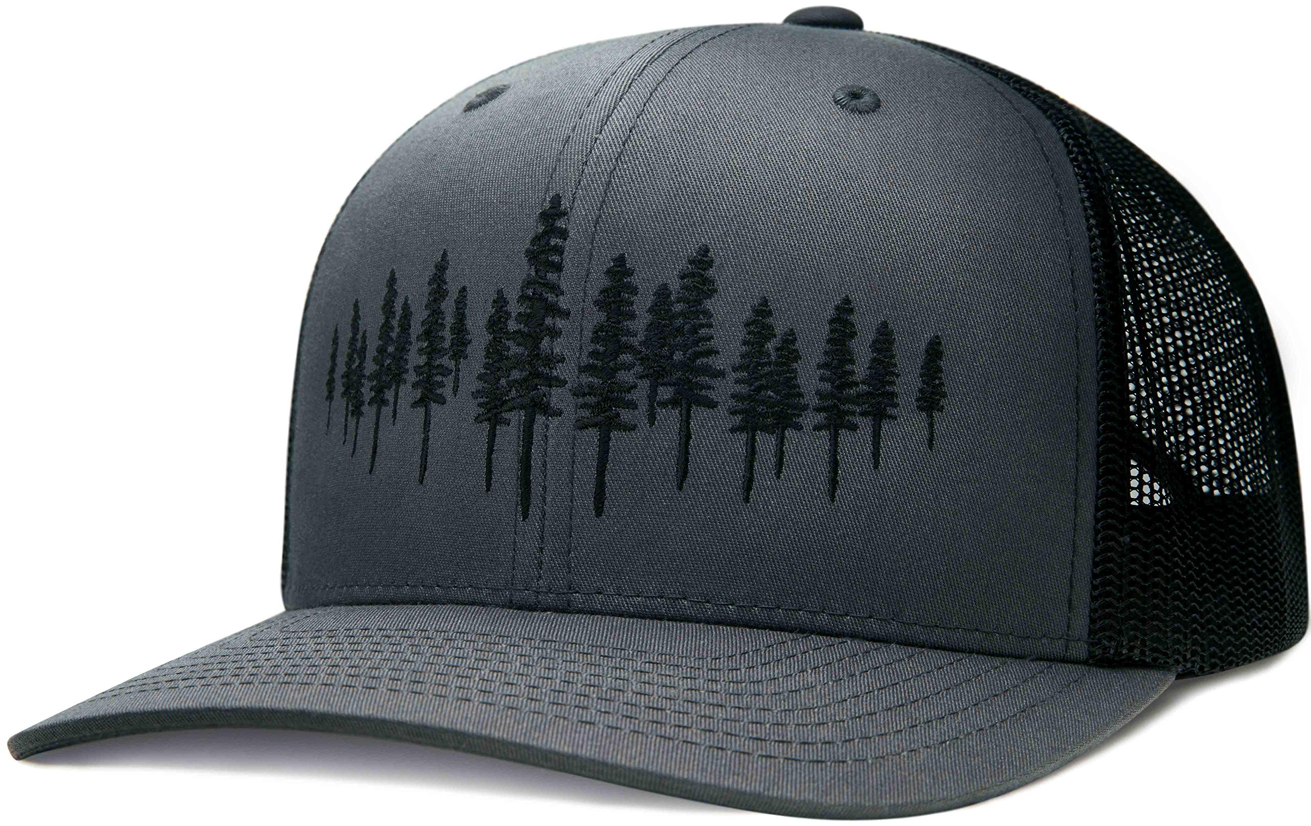 Larix Trucker Hat : Hats for Men Women : Tamarack Forest : Gray Black Snapback
