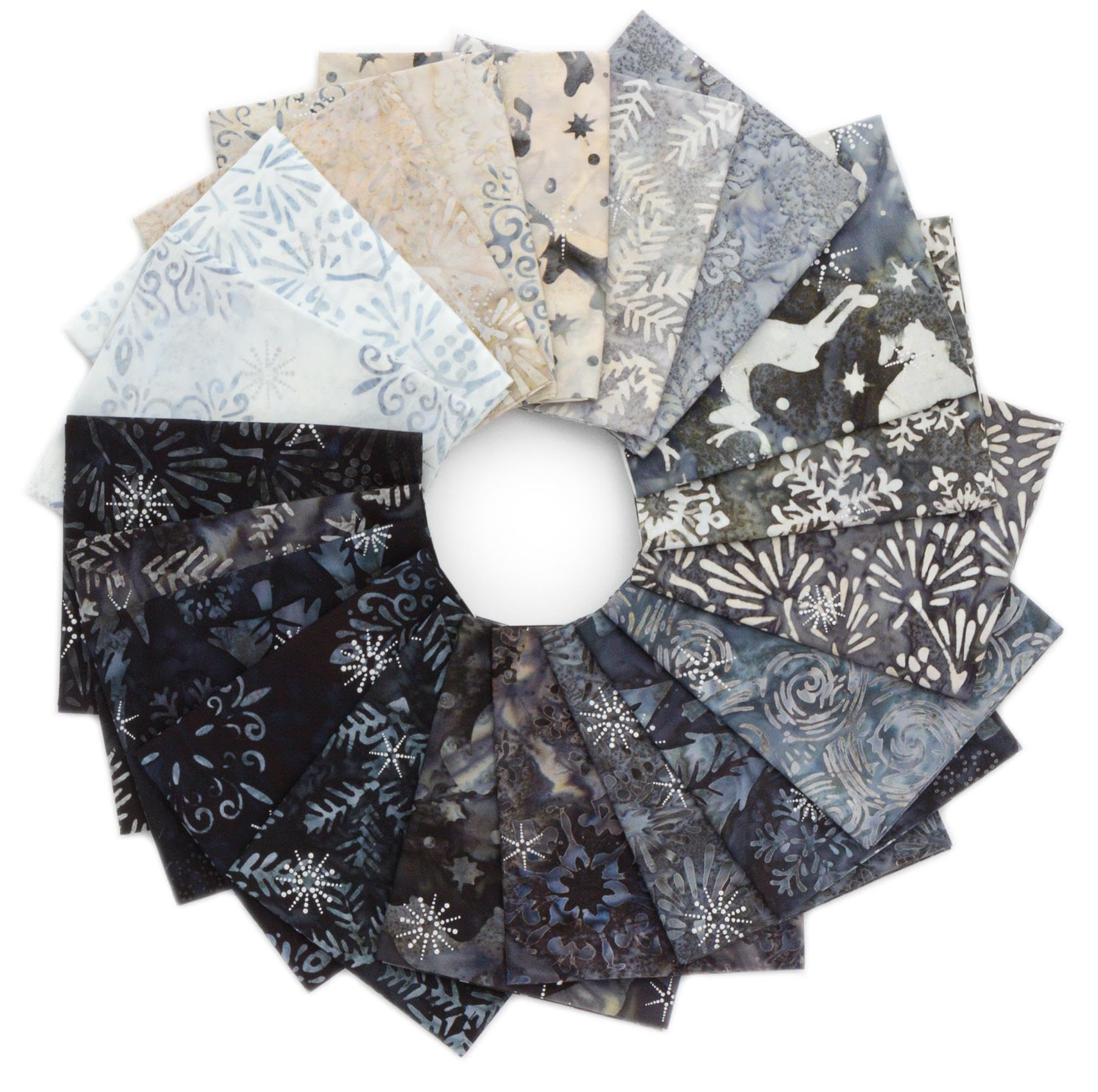 Lunn Studios Artisan Batiks Winter Wonderland Graphite 20 Fat Quarters Robert Kaufman FQ-2029-20