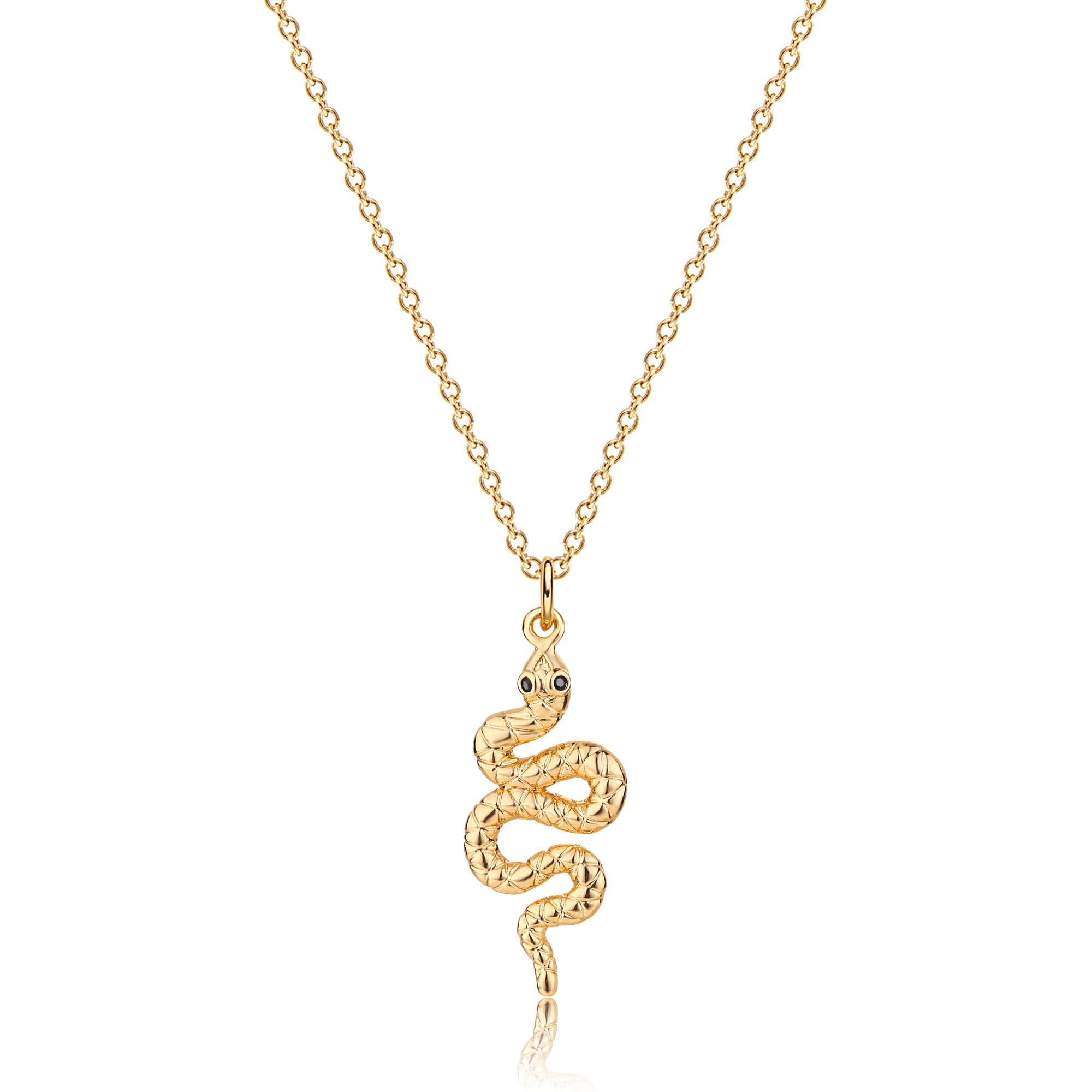 MEVECCO Dainty Gold Snake Necklace for Women 18k Gold Plated Serpent Snake Charm Necklace Cubic Zircon Snake Pendent Chunky Gold Snake Simple Minimalist Delicate Handmade Boho Jewelry For Her