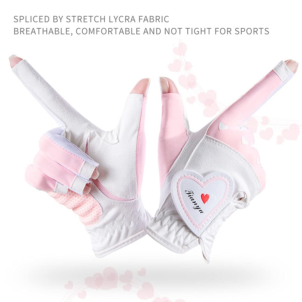 ROPALIA Sports Cycling Golf Gloves, Open Finger Left and Right Hands Gloves for Ladies