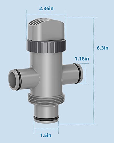 SHAPON Dual Split Hose Plunger Valve Compatible with Intex Pool Parts and Accessories Replacement for Above Ground Swimming Pool and Pool Filter Pump (1 Pack)
