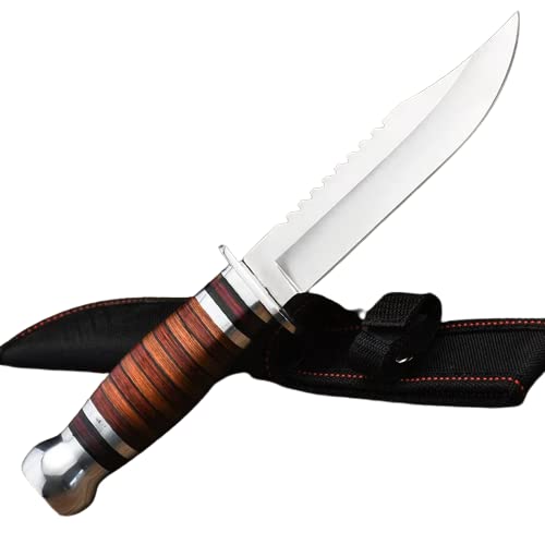 PSK209 - Fixed Blade Knife D2 Blade WOOD Handle Camping Survival Knife Outdoor Hunting