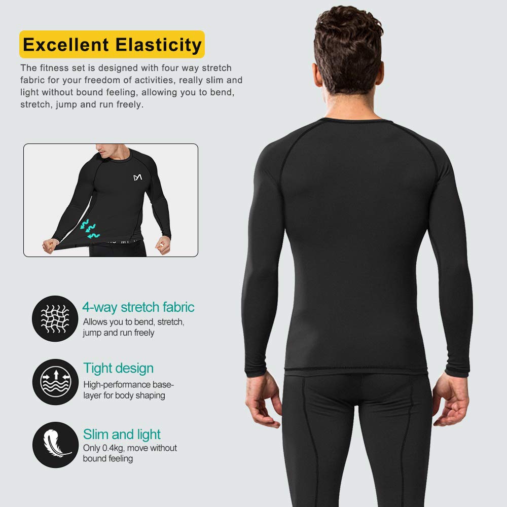 MEETYOO Thermal Underwear for Men, Men's Base Layer,Men's Long Johns Lined with Hunting Gear Green