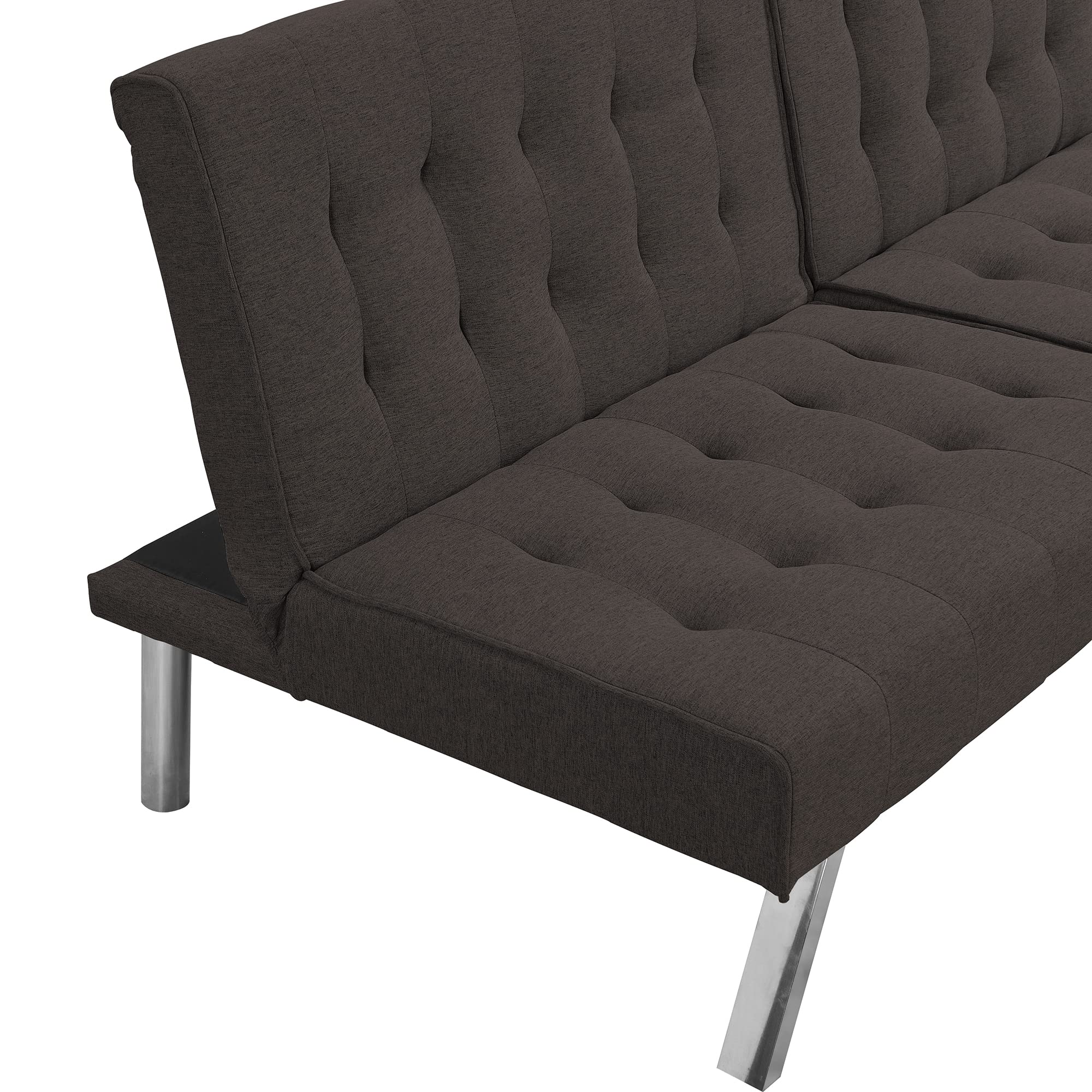 YUNLife&Home Convertible Loveseat Sofa Bed Sleeper Daybed,Modern Upholstered Folding Recliner,Small Splitback Futon Sofá,2 Seaters Couches for Compact Living Space/Dorm/Aparment/Bonus Room