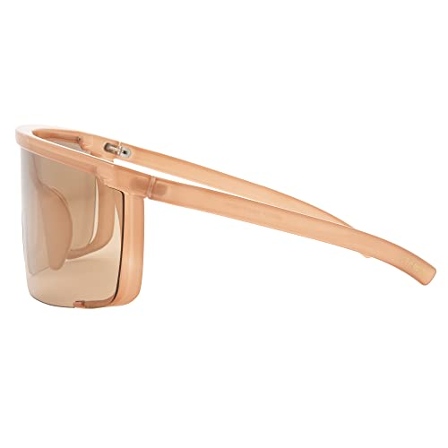 Steve Madden Women's in The Limelight Shield Sunglasses, Nude, 148mm