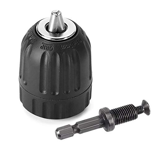 Yakamoz Quick Change 1/4-Inch Hex Shank 0.8-10mm Clamping Capacity Keyless Drill Chuck Screwdriver to Drill Converter Conversion Tool | 3/8-24UNF Mount ¡