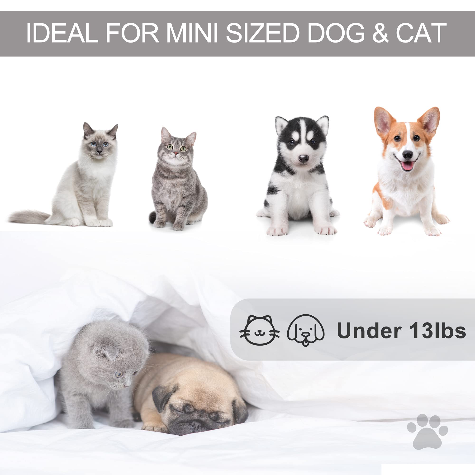PawHut Pet Teepee Tent Cat Bed Dog House with Thick Cushion Chalkboard for Kitten and Puppy up to 13lbs 28inch Grey