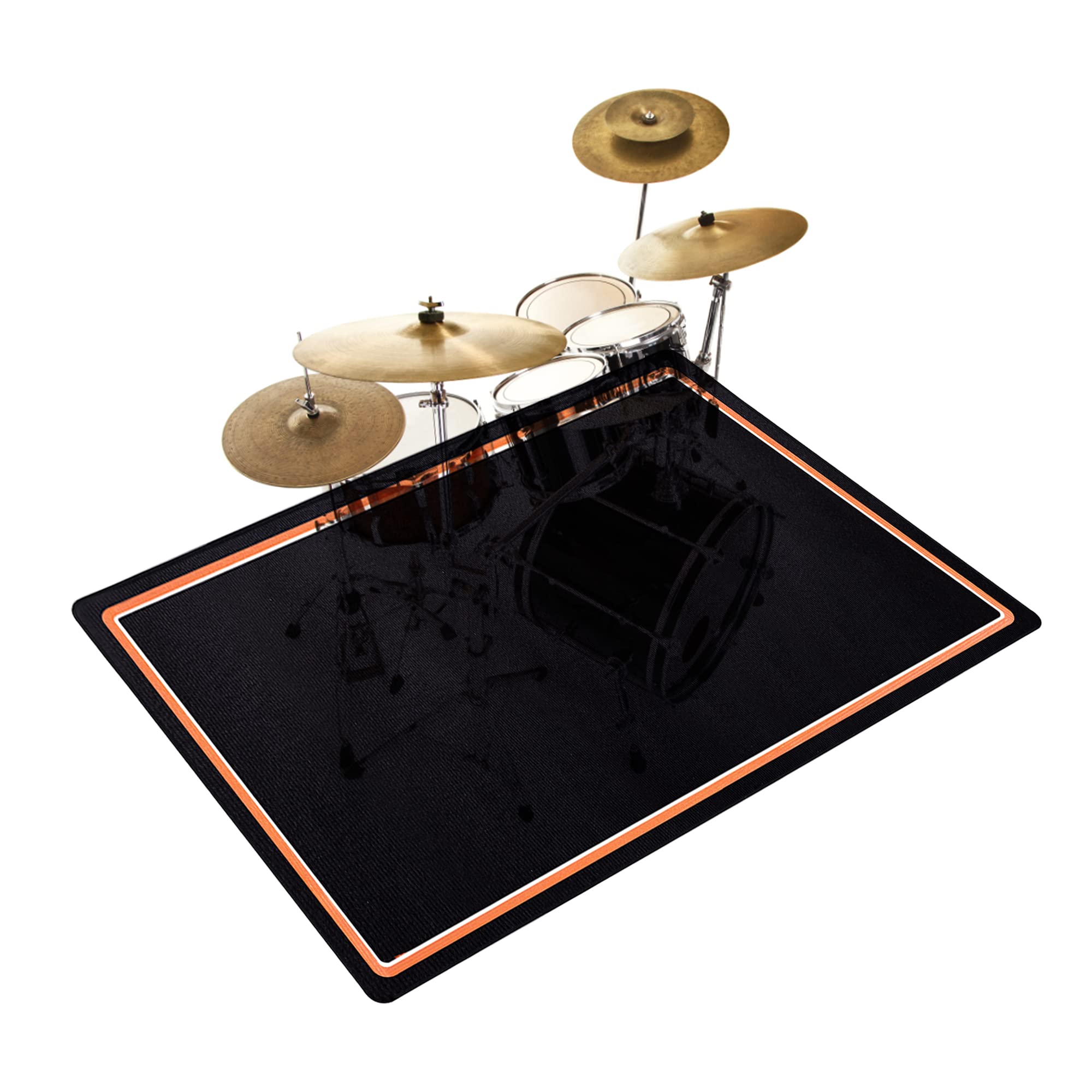 TORIBIO Drum Rug, 6 Ft x 5 Ft Drum Mat Drum Carpet Music Rug with Non-Slip Grip Bottom, Soundproof Rug Pads Electrical Drum Carpet Drum Accessories for Drummers