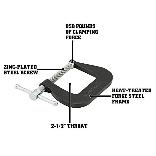 WILTON TOOLS 56 Super-Junior C-Clamp, 2-1/2" Opening Capacity, 2-1/2" Throat (21307)