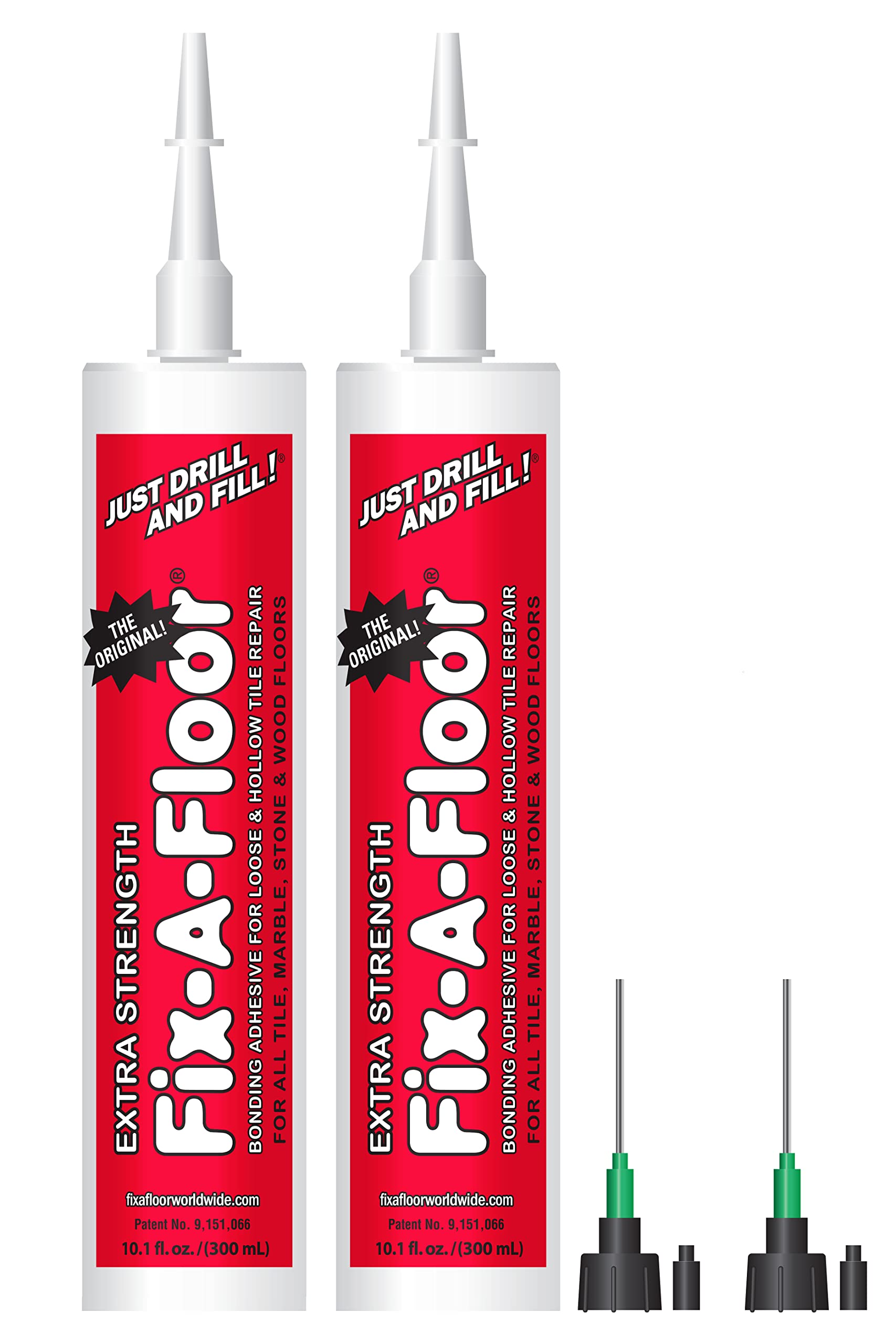 The Original Fix-A-Floor Micro Syringe Injector For Loose & Hollow Tile Repair PRO Pack (2) *Comes With Recommended 10:1 Thrust Non Dripless Caulk Gun
