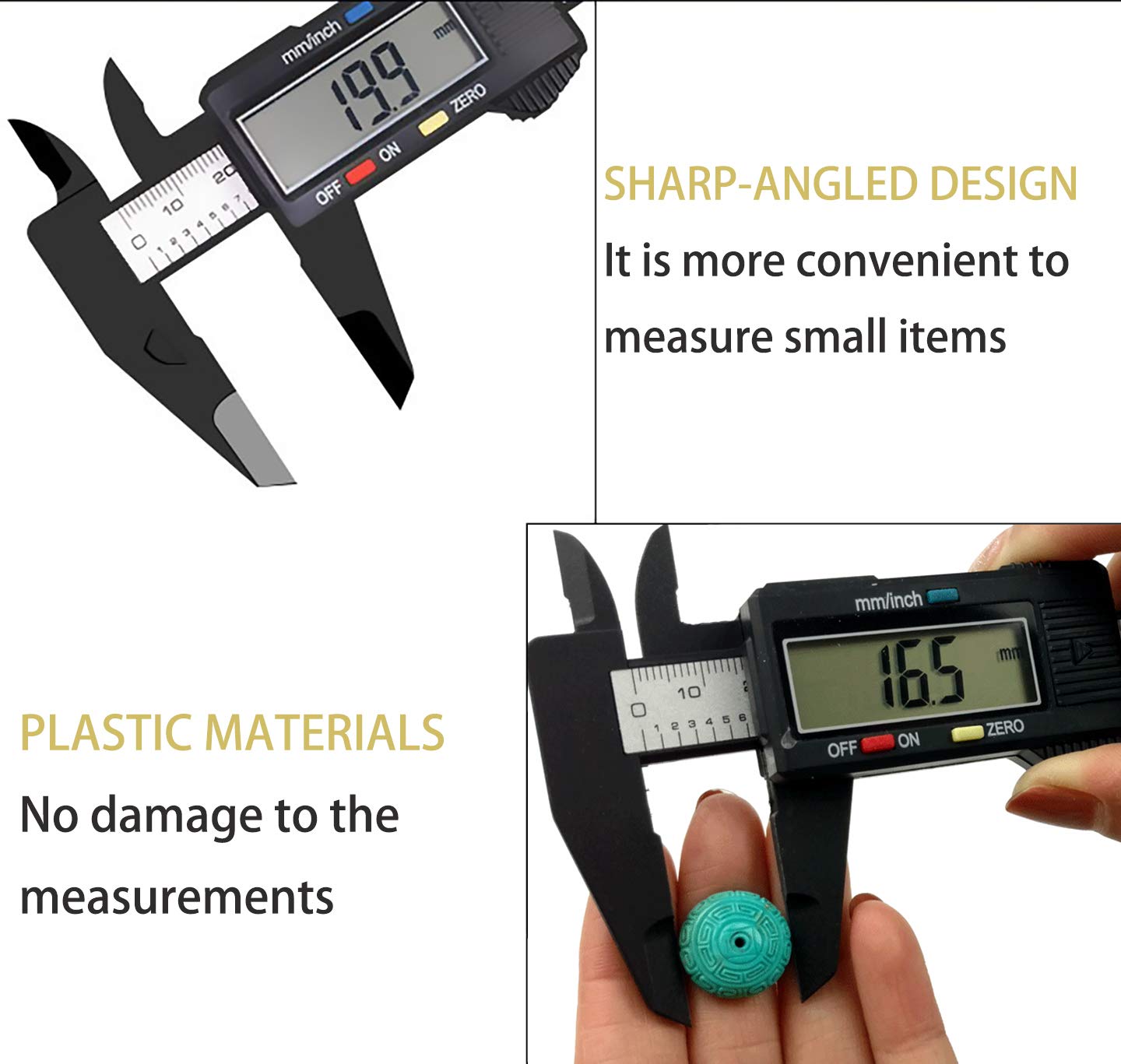 Simhevn Electronic Digital Caliper, LCD | 0 to 6 inch Inch and Millimeter Conversion, Automatic Shutdown Function, Very Suitable for home/jewelry/3D Printing/DIY Measurement, etc