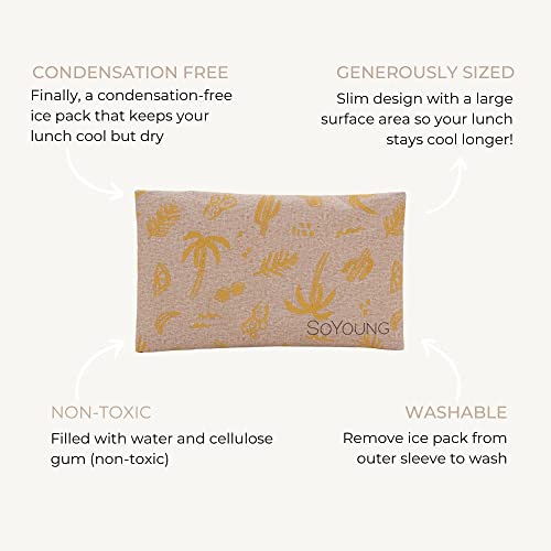 SoYoung Reusable Ice Packs for Lunch Bags, Long Lasting Freezer Pack for Lunch Box, Non-Toxic, Lightweight and Slim Cool Pack for Travel, Food, Beach, Condensation Free