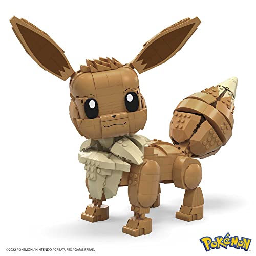 Mega Pokémon Building Toys Set Jumbo Eevee with 824 Pieces, Articulated and Poseable, 11 Inches Tall, for Kids (Amazon Exclusive)