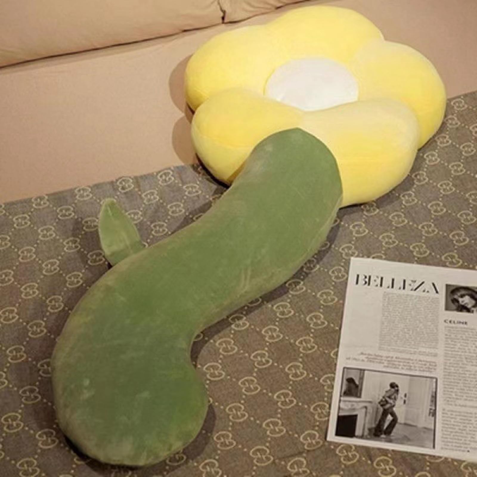 Lovely Sunflower Body Pillow - 51 Inch Long, Machine Washable,The Perfect Body Pillow for Side Sleepers and Pregnant Women, Ideal Decorative Ornament (Yellow)