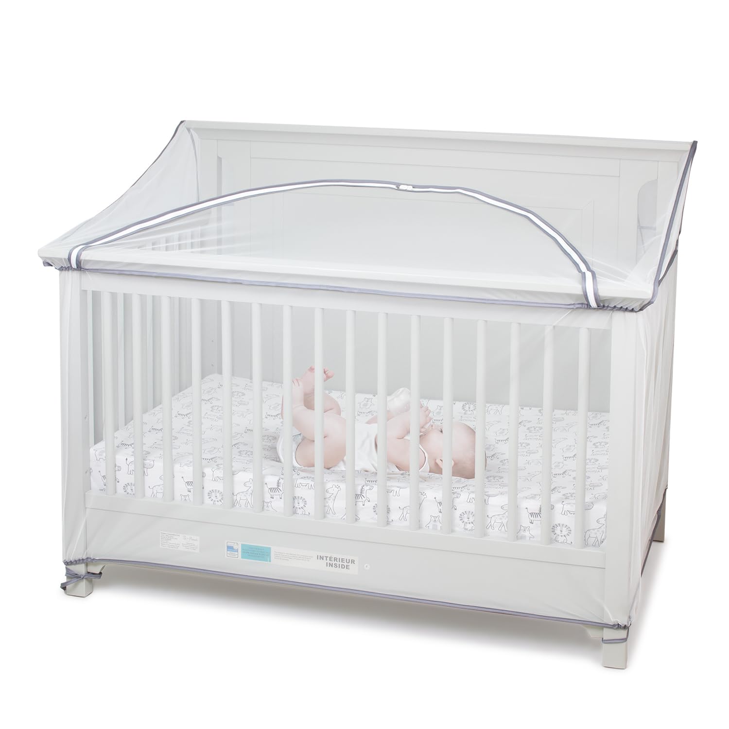 Mosquito Net for Bassinet with 2-Way Zipper Bassinet Cover to Keep Cats Out Mesh Net Cover for Baby (Black)