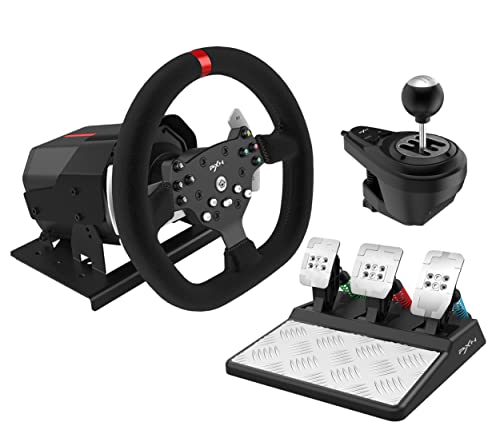 PXN PC Steering Wheel Force Feedback Racing wheel 270/900° Detachable Magnetic Pedals 6+1 Shifter Dual Paddle gaming steering wheel For PS4,PS3 Xbox One, Xbox Series X/S, PC (Windows 7/8/10/11)