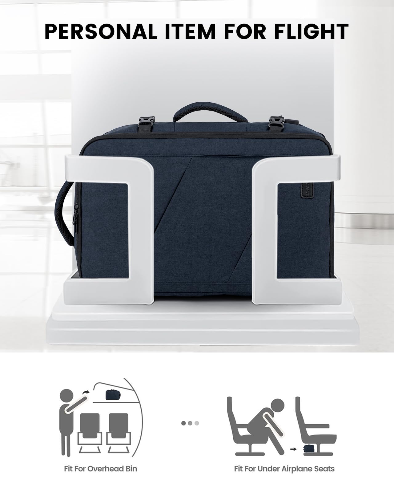 LOVEVOOK Travel Backpack, Expandable 50L Extra Large Carry on Backpack, Flight Approved, Anti-Theft Water Resistant 18 Inch Weekender Backpack for Men Women, with USB Port, Navy Blue