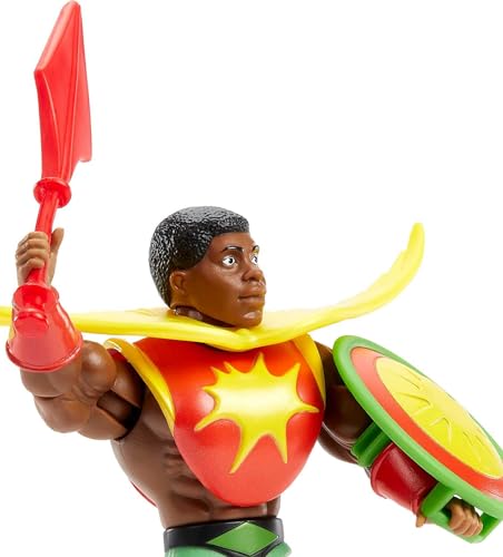 Masters of the Universe Origins Toy, Sun-Man 5.5-in Action Figure Collectible, 16 Movable Joints, Accessories