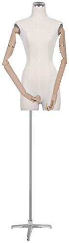 Mannequin Torso Mannequin Dress Form Torso Female Tailors Dummy Mannequin Dressmakers Dummies Fashion Students Display Bust with Beech Arm Suitable for Apparel Jewelry Di