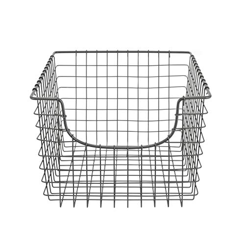 Spectrum Diversified Scoop Wire Storage Basket, Medium, Industrial Gray, 6-Pack