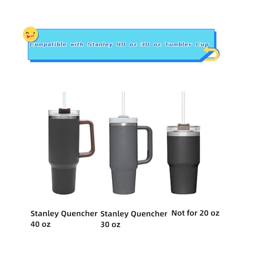 Straw for Stanley Cup 40 oz, 12 inch Replacement Long Straw Compatible with Stanley Tumbler Straws, 6 Reusable Straws with 1 Cleaning Brush, Tritan, Clear