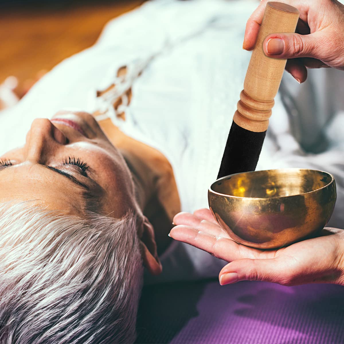 Singing Bowl Mallet Tibetan Singing Bowl Striker Buddha Sound Bowl Mallet Stick for Meditation, Yoga, Relaxation, Chakra Healing, Prayer and Mindfulness