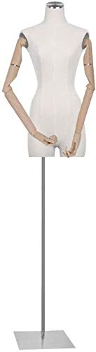 Mannequin Torso Mannequin Dress Form Torso Female Tailors Dummy Mannequin Dressmakers Dummies Fashion Students Display Bust with Beech Arm Suitable for Apparel Jewelry Di