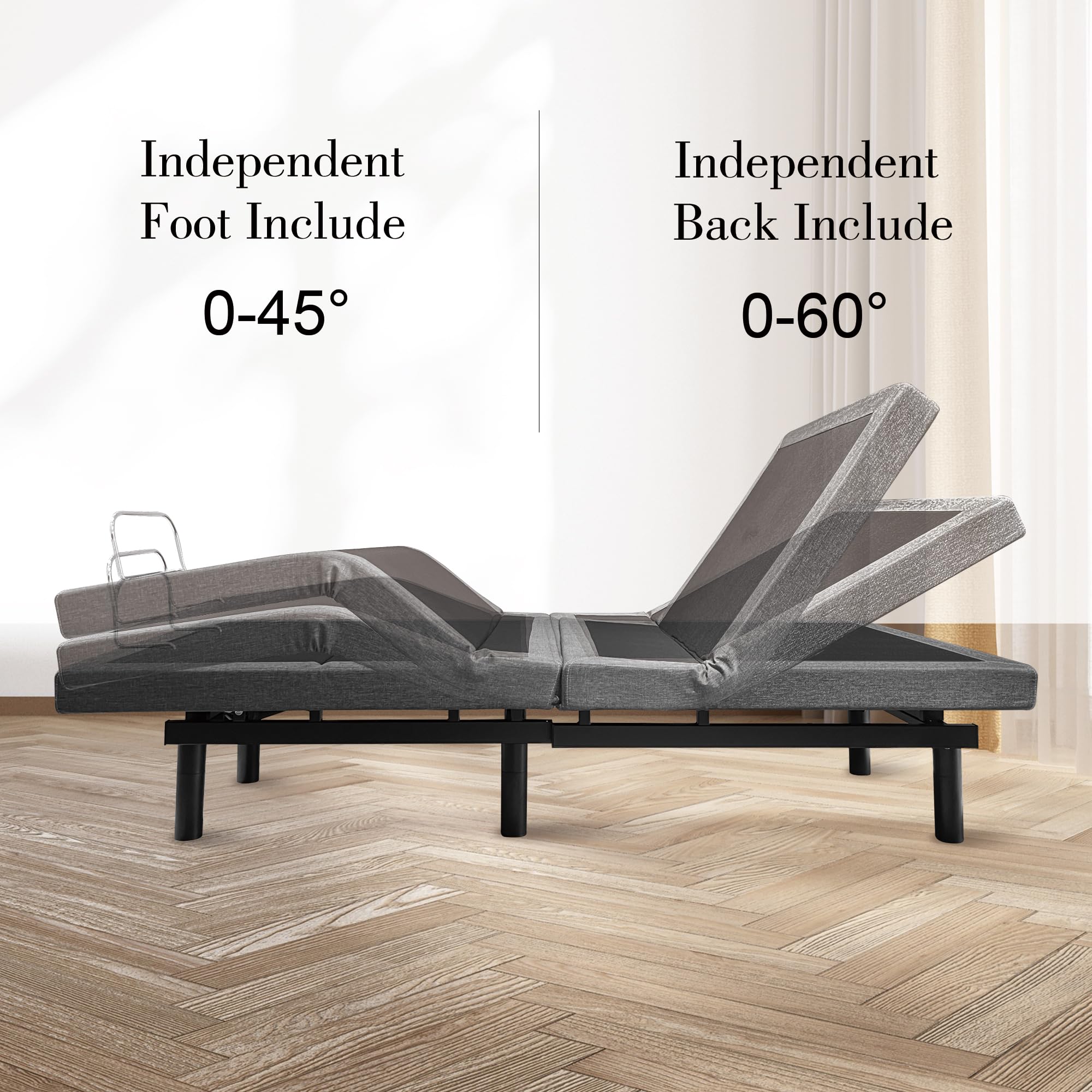 LINPOZONE Pain Relieving Ideal Base Adjustable Bed Frame Twin XL,Massaging Zero Gravity Adjustable Bed Base, Electric with 3 Speed Head & Foot Massage, Wireless Remote, 4 USB Ports Charge