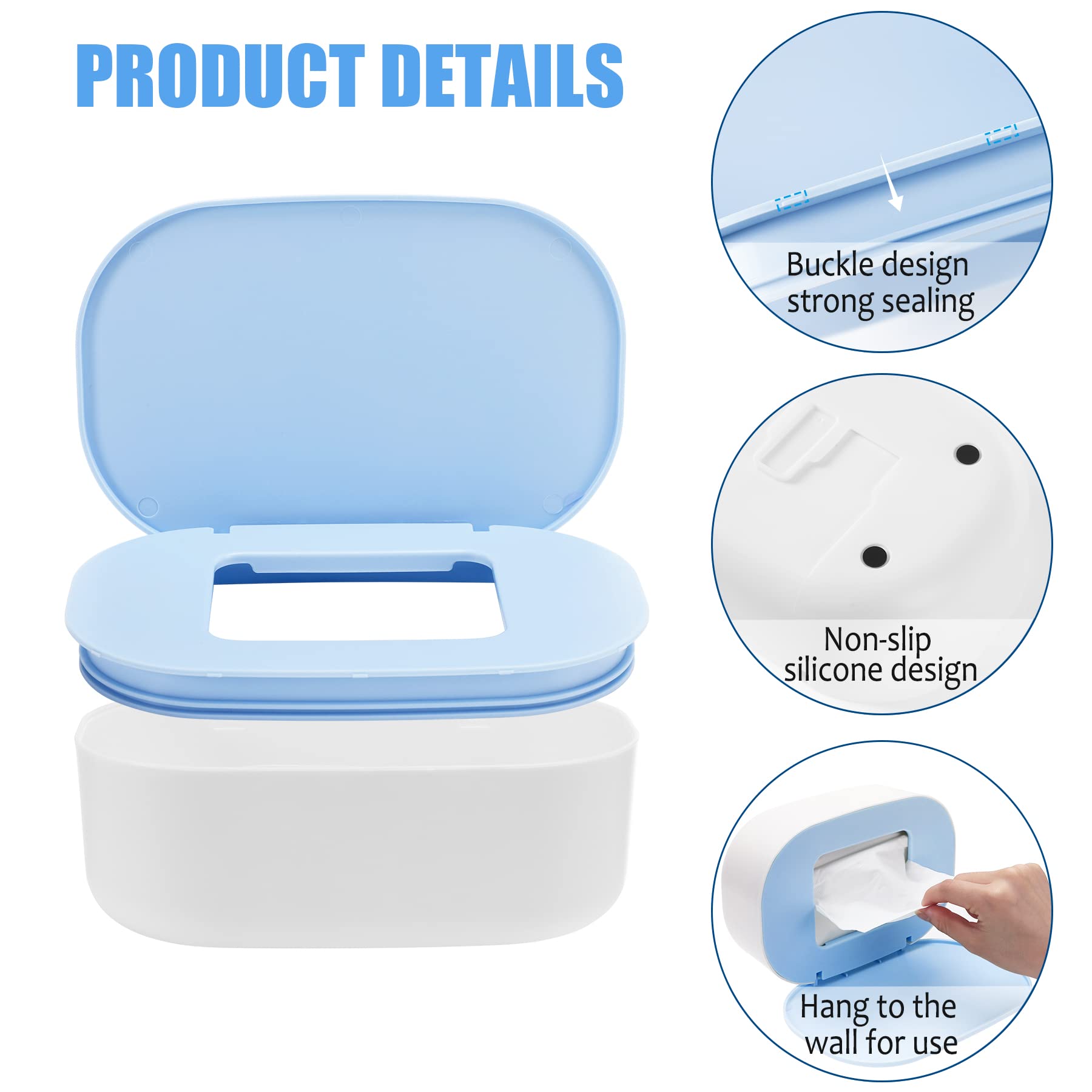Wipes Dispenser Baby Wipes Holders Keeps Wipes Fresh Refillable Upgraded Wipes Container for Bathroom Wall Mounted Tissues Wipes Case Box with Lid Large Capacity