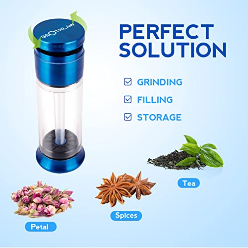 Spice Grinder, All in One Grinder with Filling and Storage Blunt Roller Machine, 3-in-1 Spice Grinder.