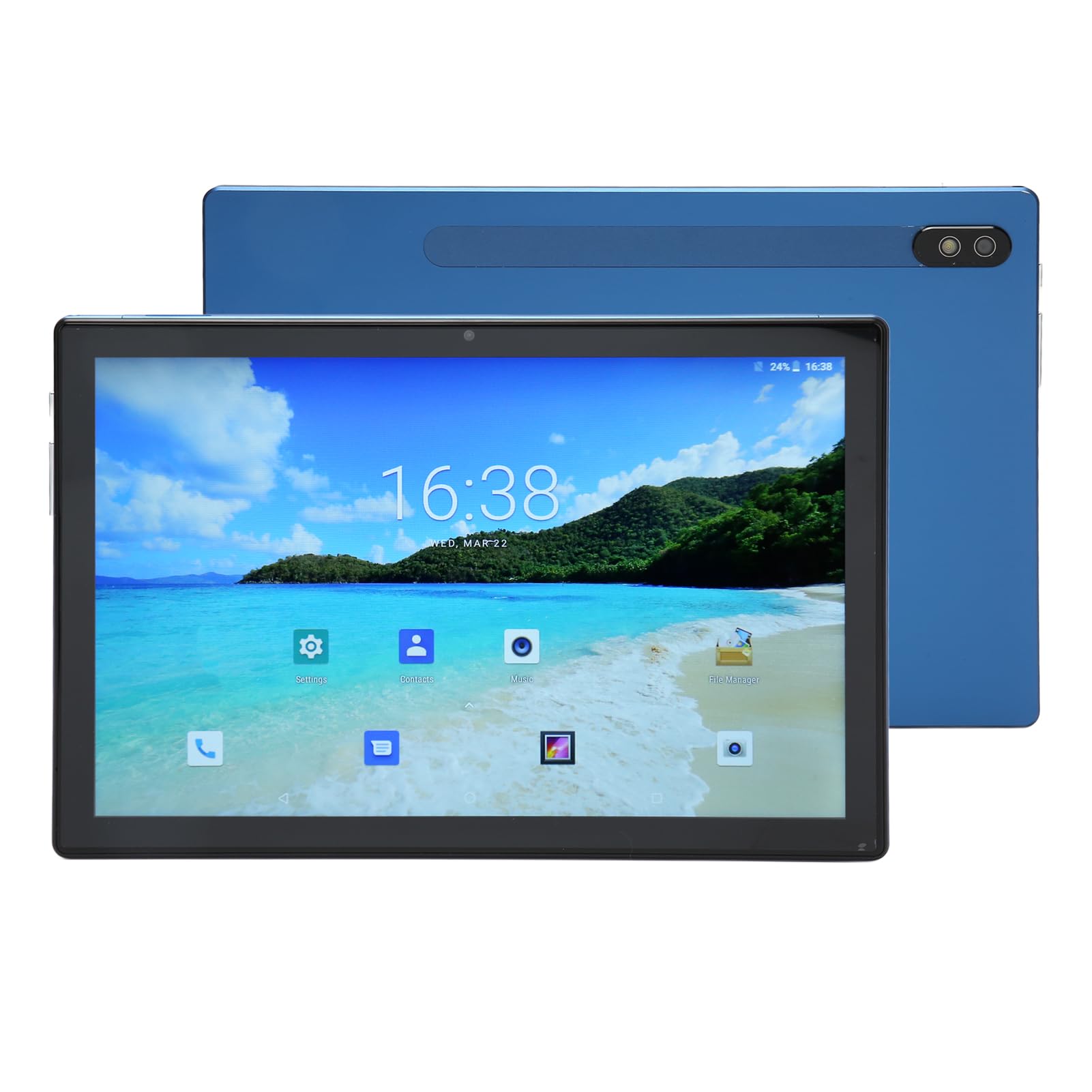 Luqeeg WiFi Tablet, 10.1 Inch 1960 X 1080 Resolution Blue Digital Tablet with Keyboard for Studying for Video (US Plug)