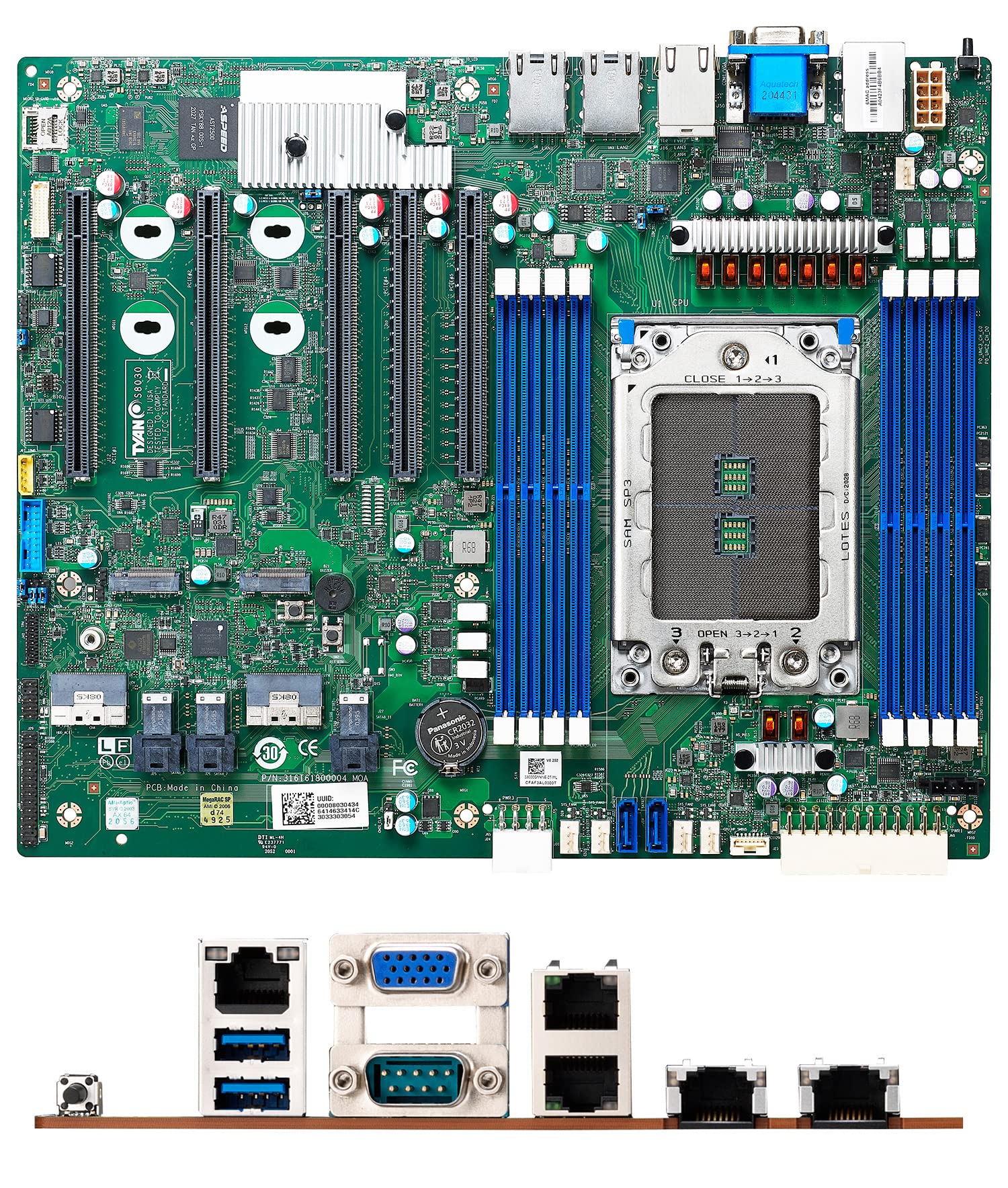 Tyan S8030GM4NE-2T Compact Server Board, single socket AMD EPYC 7002/7003 with 3D V-Cache technology, 12" x 9.8" ATX