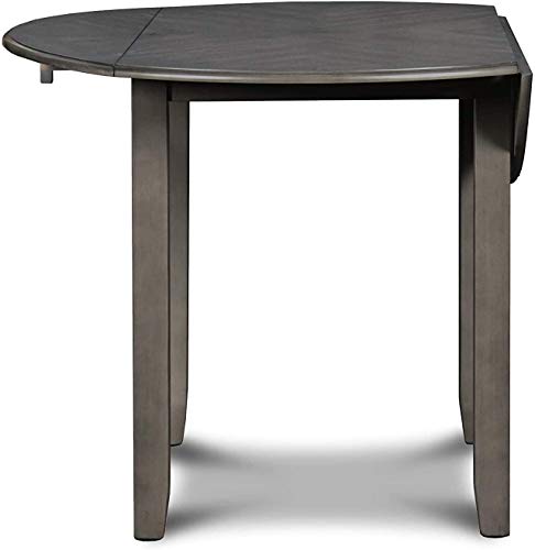New Classic Furniture Gia Drop Leaf Dining Table with Two Chairs, 42-Inch, Gray