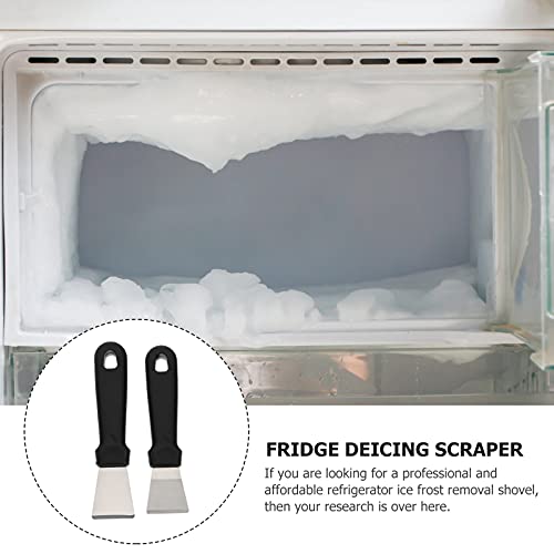 SOLUSTRE 4pcs Refrigerator Ice Shovel Stainless Steel Ice Scraper Snow Removal Cleaning Freezer Frost Shovel Remover Scoop for Refrigerator Fridge Freezer