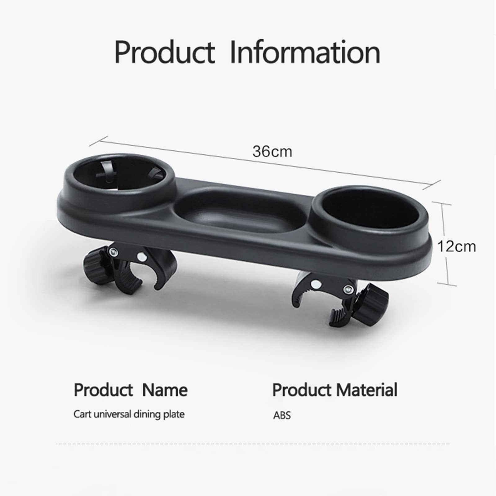 Stroller Snack Tray with 2 Stroller Cup Holder Positions, Stroller Child Snack Tray Universal Fits Most Types of Strollers with Armrests, Universal Stroller Snack Tray Attachment for Travel(Black)