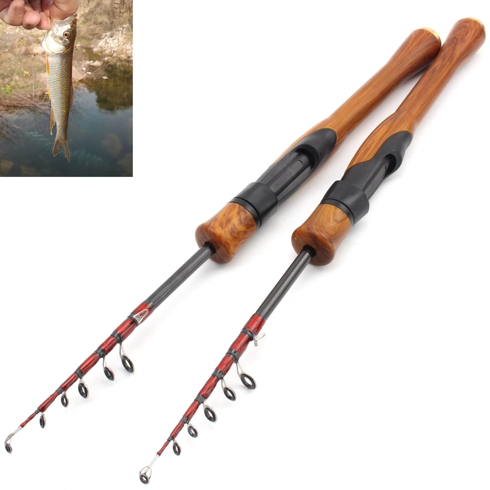 Ultraing Light Power Telescopic Fishing Rod Spinning Rod Lure Weight 1-5g Children Beginners Catch Small Fish Pole ( Color : D , Size : 185cm )