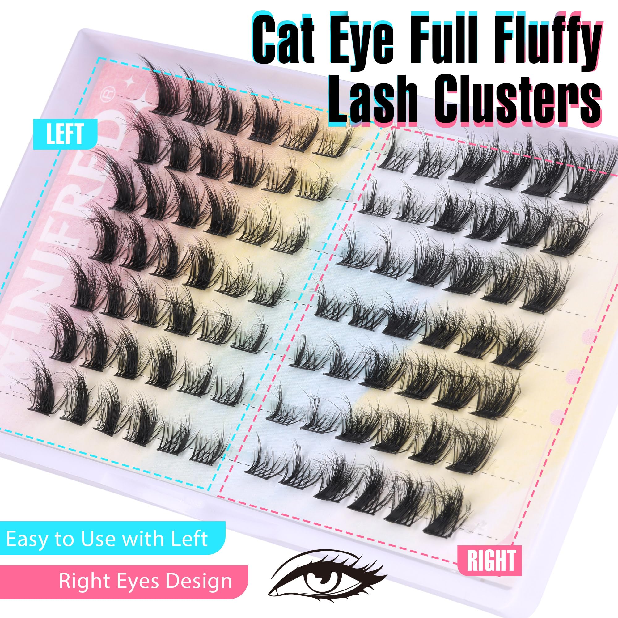 Natural Individual Lashes Extension Kit Cluster Lashes Bond and Seal Fake Eyelashes Wispy Manga Lashes Natural Look DIY Mink Lashes Clusters by Winifred