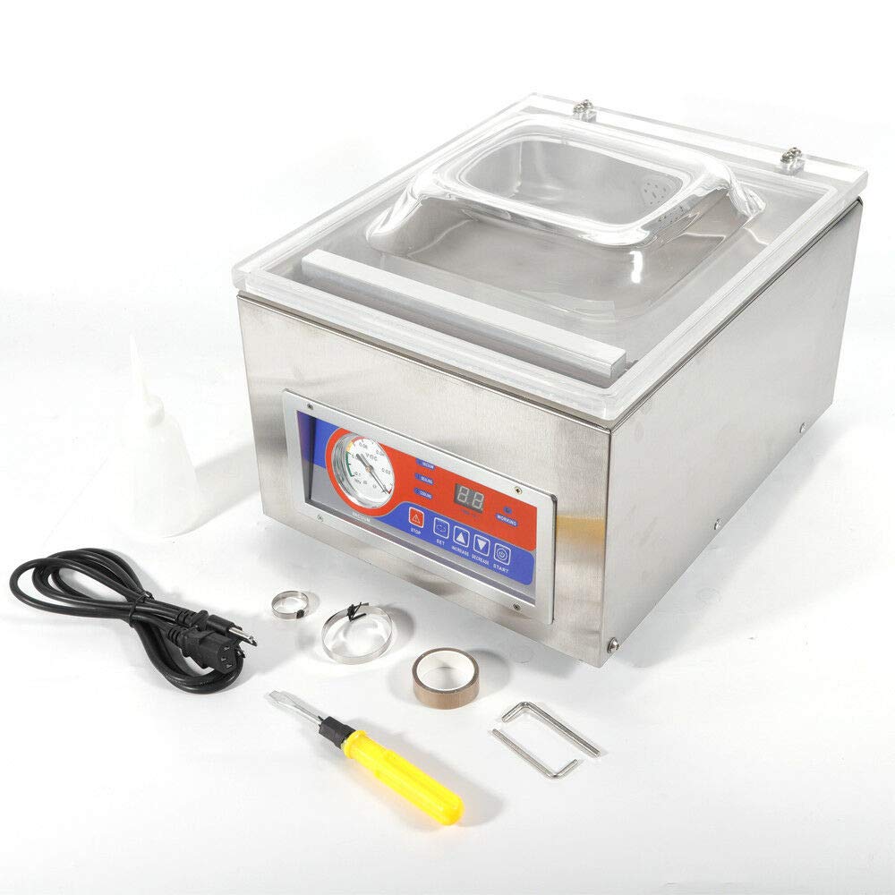 LOYALHEARTDY 22" Vacuum Sealer Machine, 110V Commercial Vacuum Sealer Food Sealing Machine Kitchen Tabletop Vacuum Chamber Sealer Vacuum Packaging Machine 120W