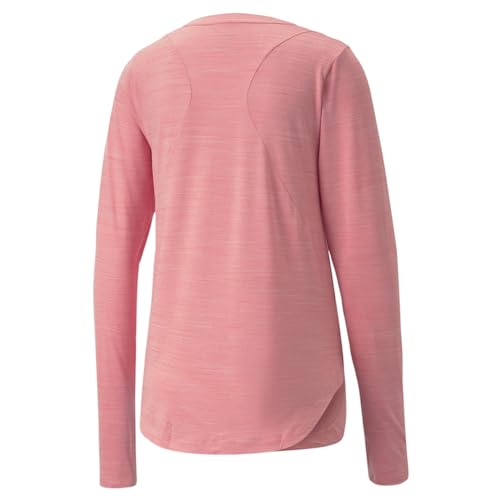 PUMA Women's Cloudspun Long Sleeve Tee, Carnation Pink Heather, Large