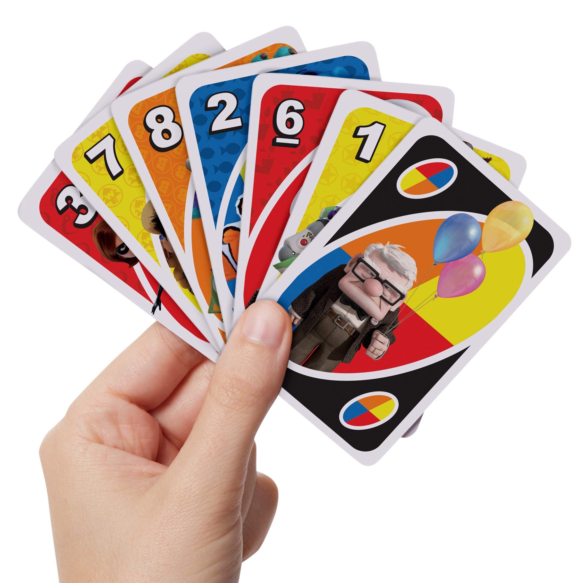 Mattel Games UNO Pixar Card Game for Family Night, Travel Game for Kids with Storage Tin & Special Rule for 2-10 Players