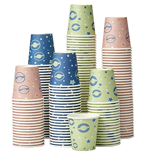 Lamosi 500 Pack - Bathroom Cups 3 oz Paper, Disposable Small Mouthwash Cups, Mini Espresso Cups for Home Kitchen Party Travel Stores Planets