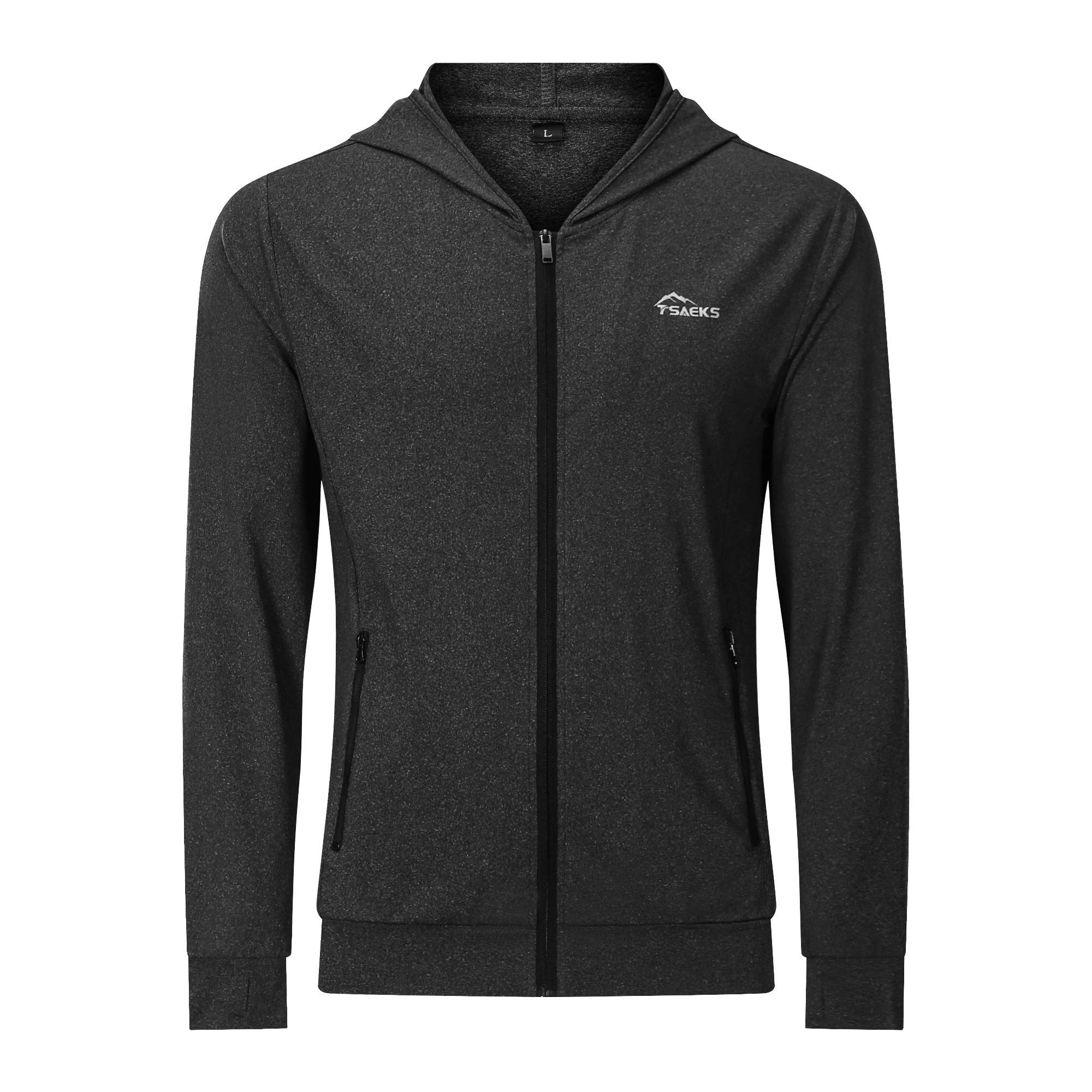 Men's Lightweight Sport Jacket Long Sleeve Quick drying for hiking backpacking (Black, XX-Large)