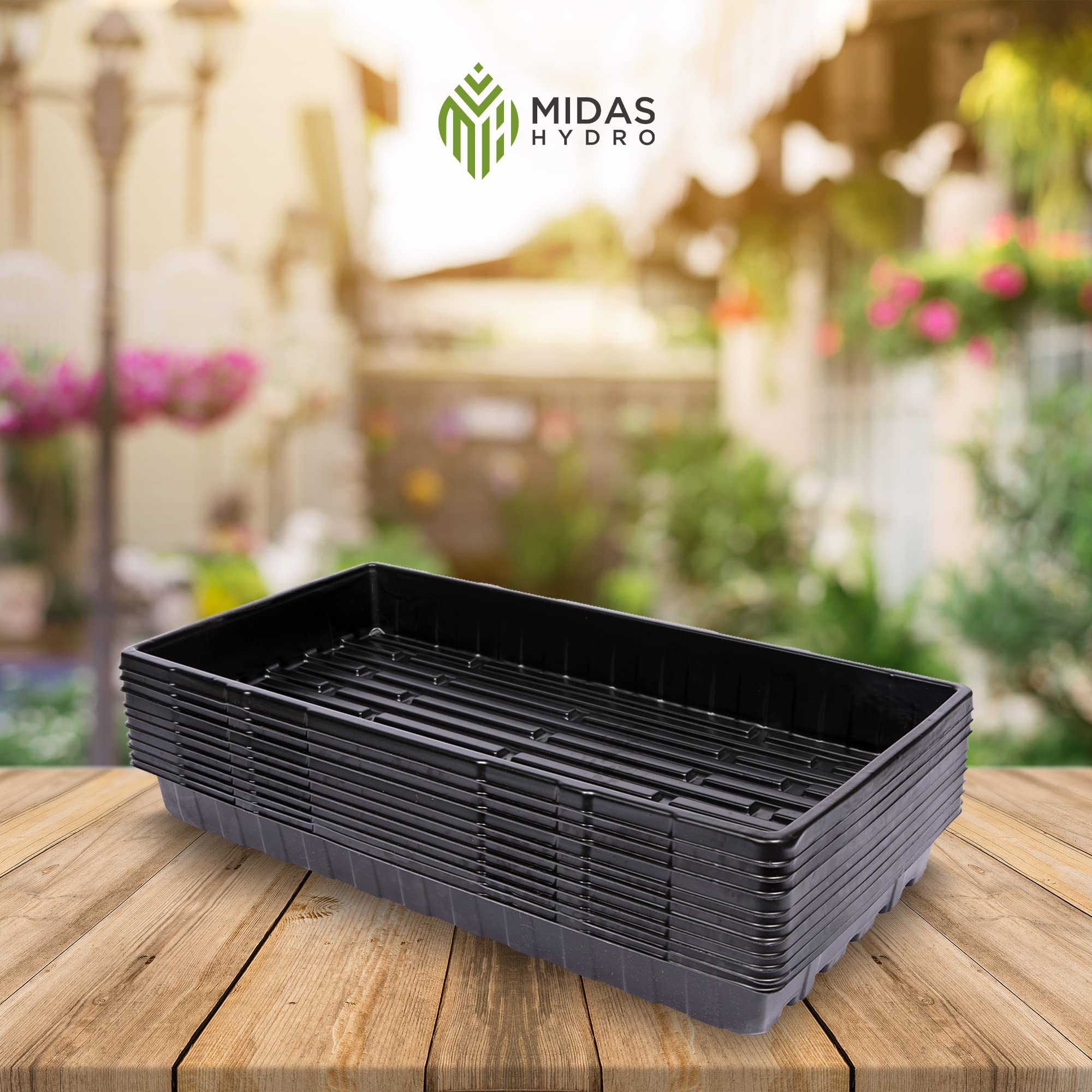 MIDASHYDRO PRODUCTS Seed Starter Trays 10 Pack - 1020 Cloning Trays for Germination and Propagation - Plastic Plant Trays for Propagation - Microgreens Growing Trays Seedling Starter Trays No Holes