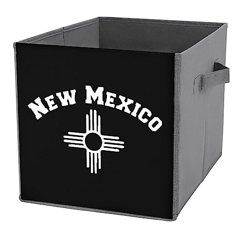 New Mexico Zia Symbol Storage Cubes with Handles Foldable Fabric Bins Organizing Baskets for Shelves Closet