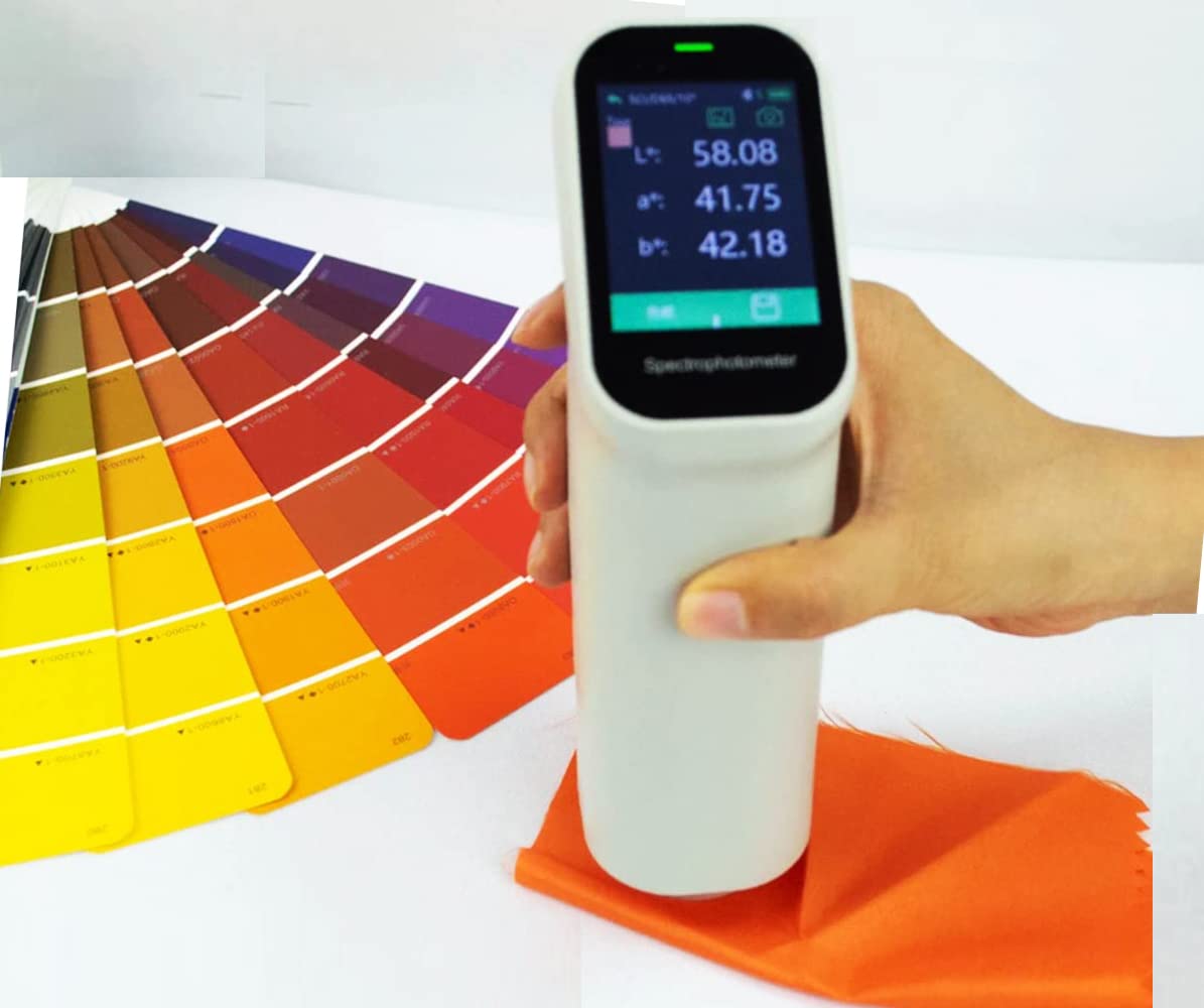VTSYIQI Portable Digital Colorimeter Touch Screen Color Contrast Analyzer Equipment with Over 30 Measurement Indicators Evaluation Aperture 6mm D/8 SCI for Fluorescent Color Measurement