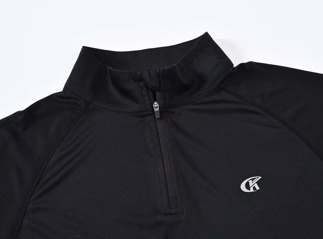 Mens Outdoor Athletic Shirts UPF 50+ UV Sun Protection Long Sleeve T-Shirt Black Medium