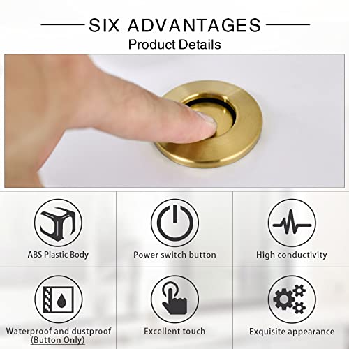 SINKINGDOM Air Switch Button for Sink Top Garbage Disposal Part, Champagne Bronze